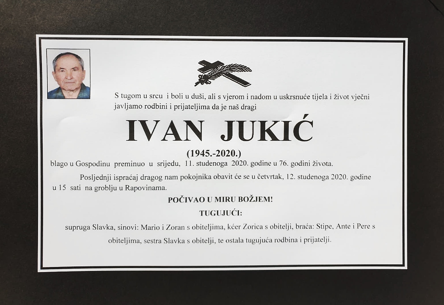 Ivan Jukić | Osmrtnice Livno