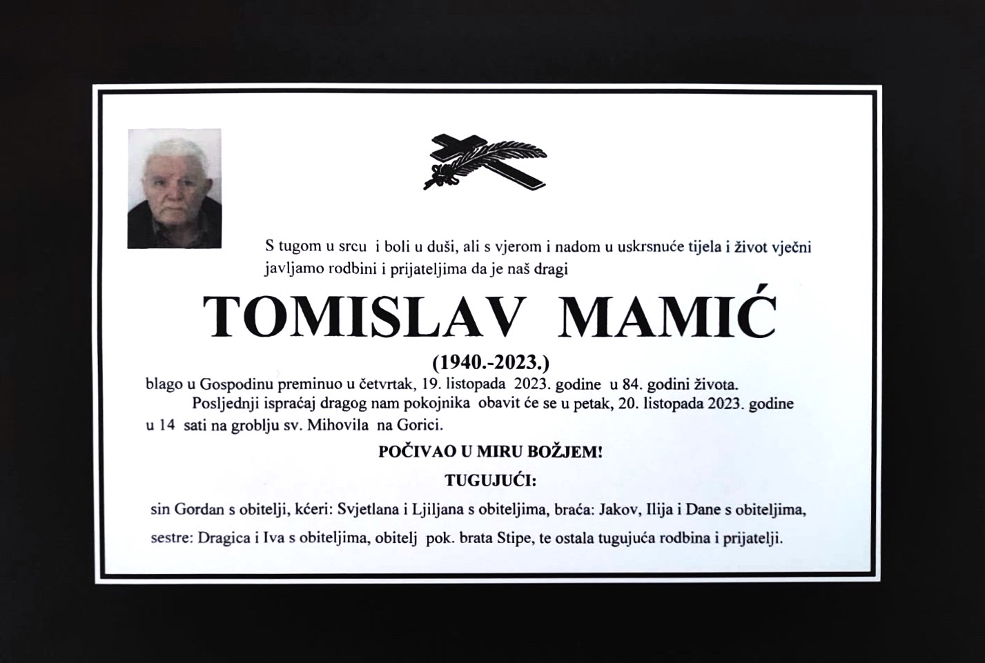 Tomislav Mamić | Osmrtnice Livno