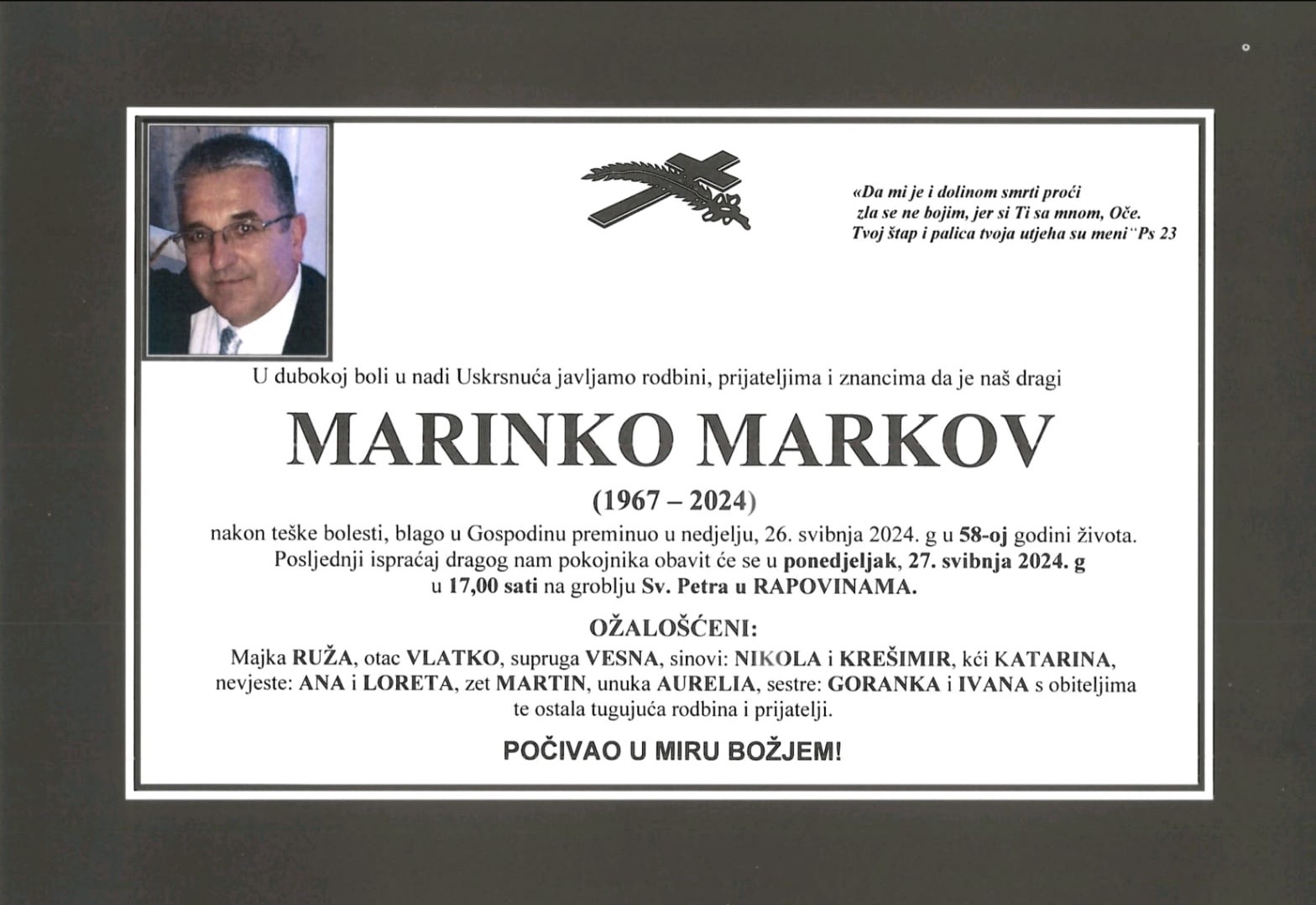 Marinko Markov | Osmrtnice Livno