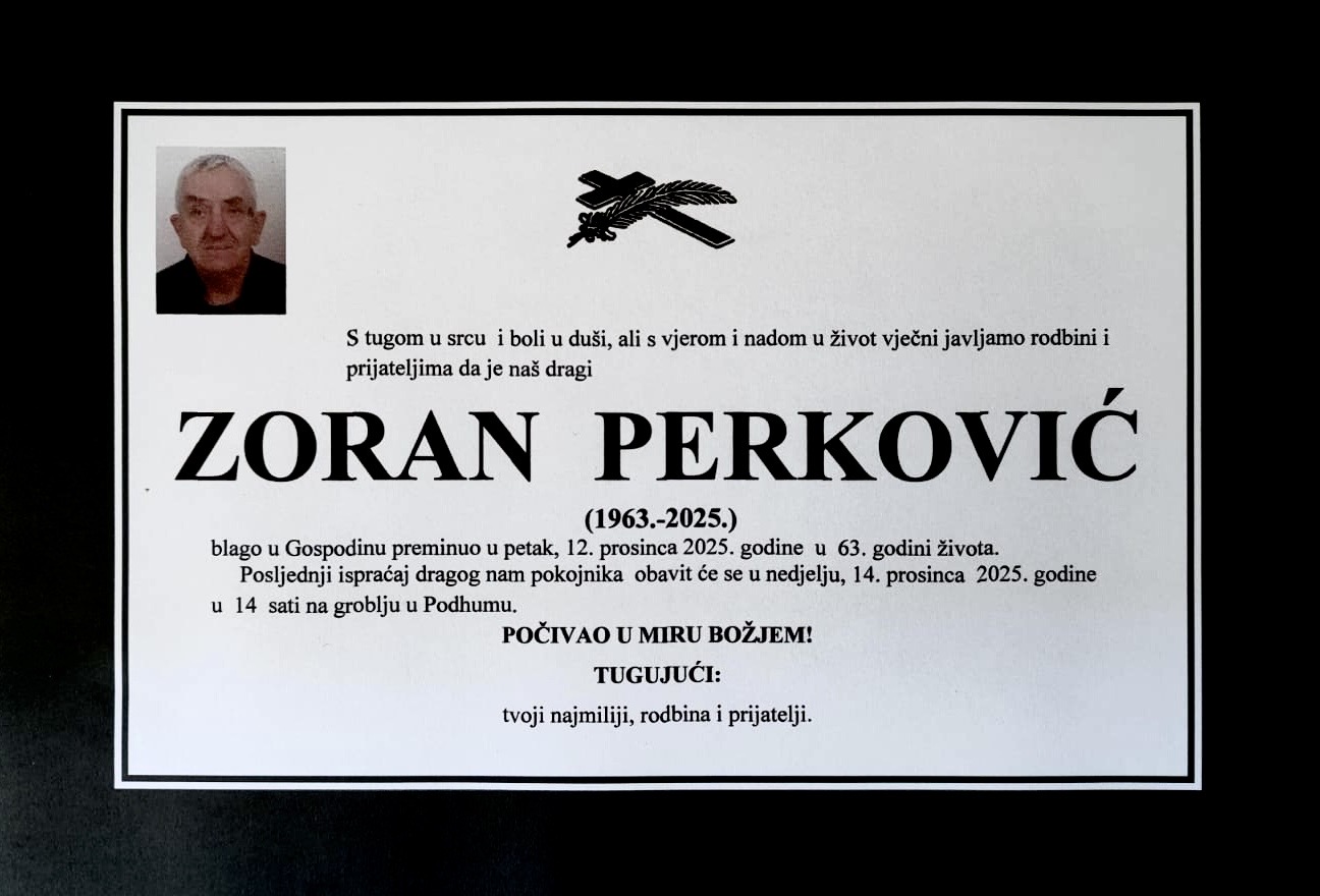 Zoran Perković – Osmrtnice Livno